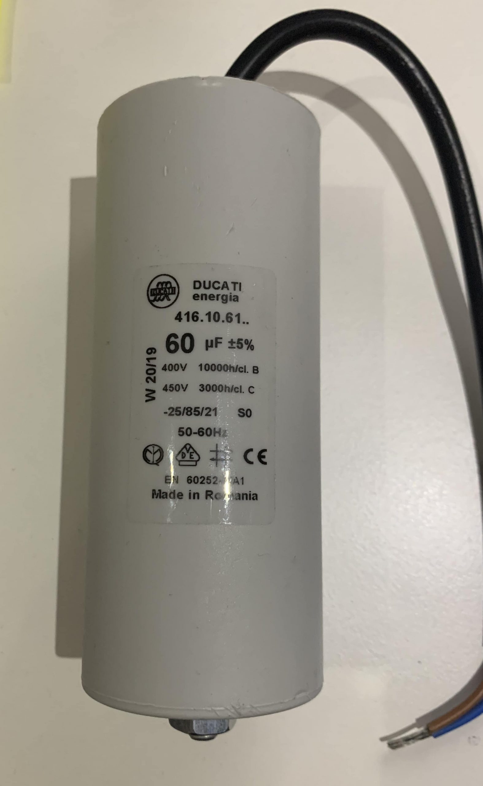 Buy Motor Run Capacitors 60uF Twin Lead 240v-450v pf