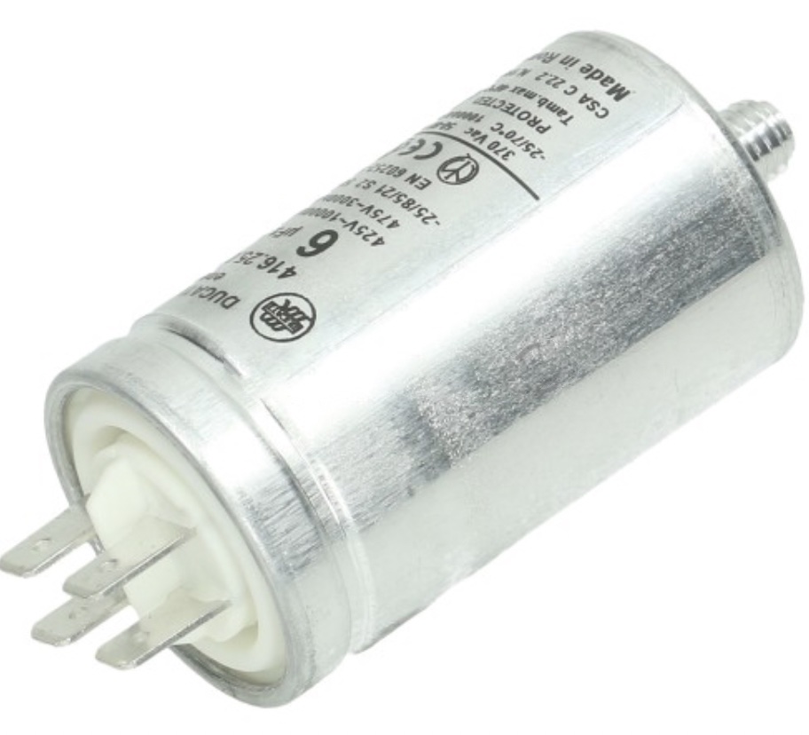 Motor Run Capacitor Ducati 6uF Tag Metal Case 4162507